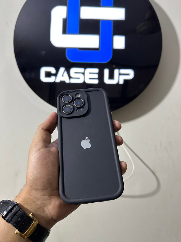 New Solid Simple Silicone Case With Apple Logo – Case Up
